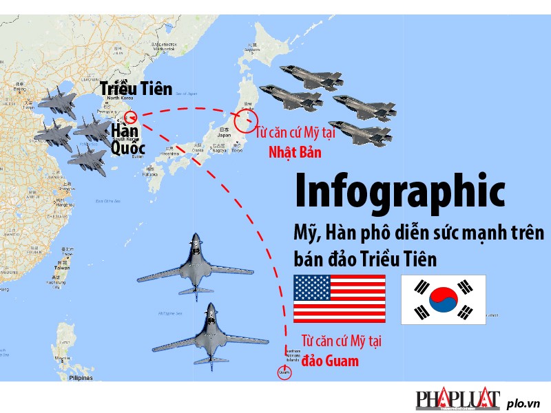 Mỹ, Hàn phô diễn sức mạnh trên bán đảo Triều Tiên | Báo Pháp Luật TP ...
