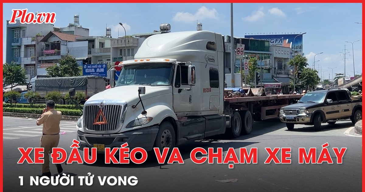 Xe đầu kéo cán chết người đi xe máy, giao thông ùn ứ | Báo Pháp Luật TP ...