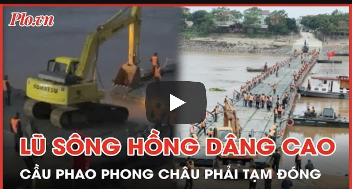 Tạm đóng cầu phao Phong Châu do lũ sông Hồng lên cao | Báo Pháp Luật TP ...