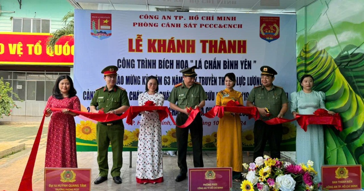 Công an TP.HCM Khánh thành bích họa ‘Lá chắn bình yên’ 320 m2 ở PC07 | Báo Pháp Luật TP. Hồ Chí Minh