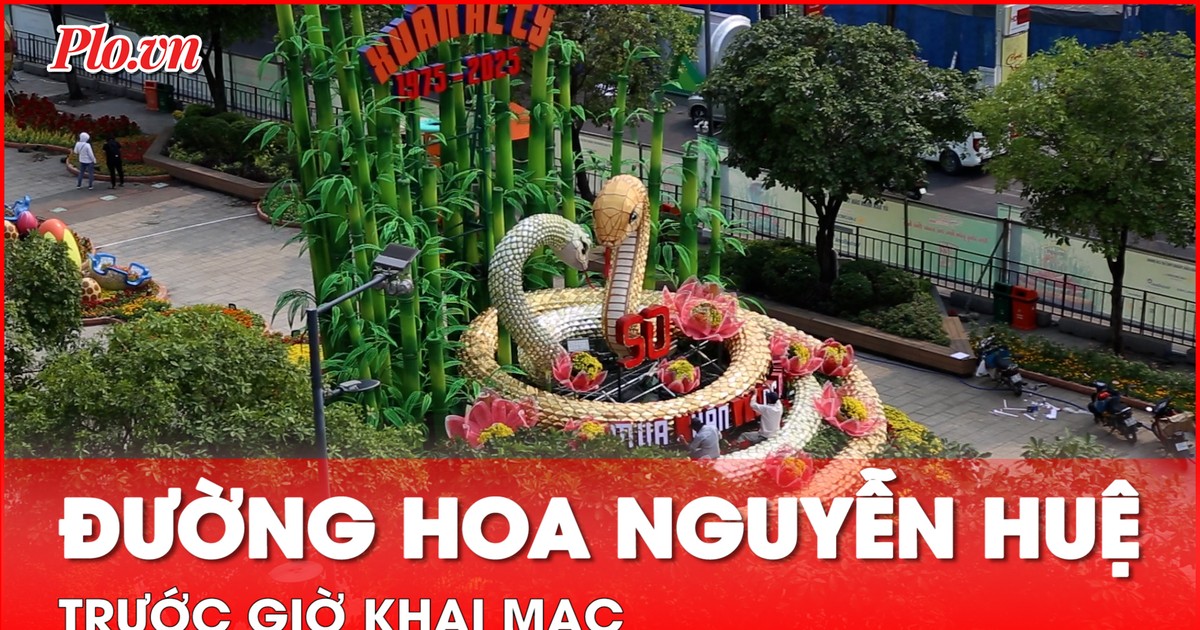 Đường hoa Nguyễn Huệ tết Ất Tỵ 2025 trước giờ khai mạc | Báo Pháp Luật TP. Hồ Chí Minh