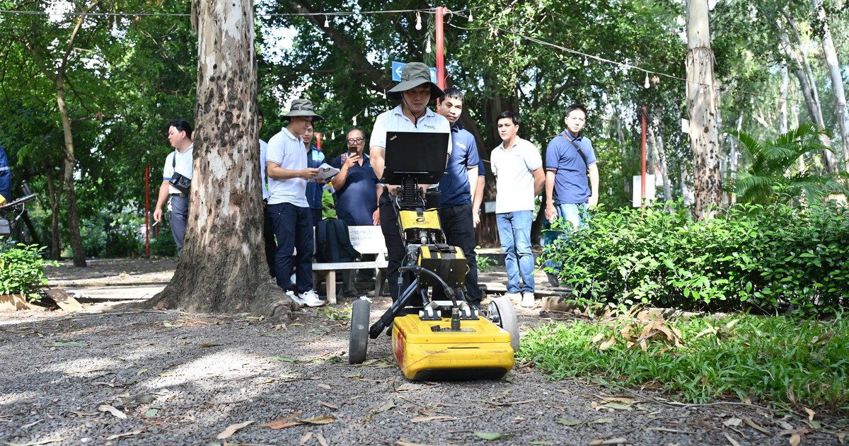 Bộ Tư lệnh TP.HCM cùng chuyên gia dùng radar tìm mộ liệt sĩ tại công ...