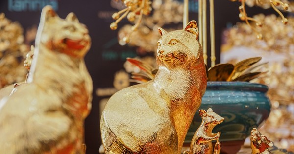 Unique cat mascots attract customers on the occasion of the Lunar New ...